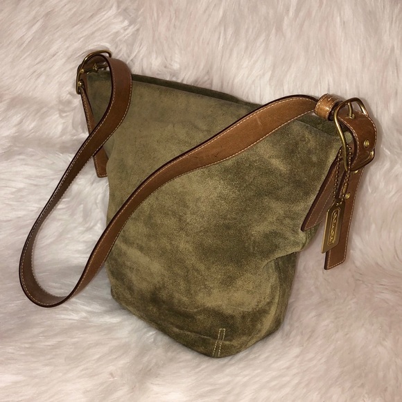Coach | Bags | Coach Vintage Forest Green Hobo Tote Bucket Bag | Poshmark